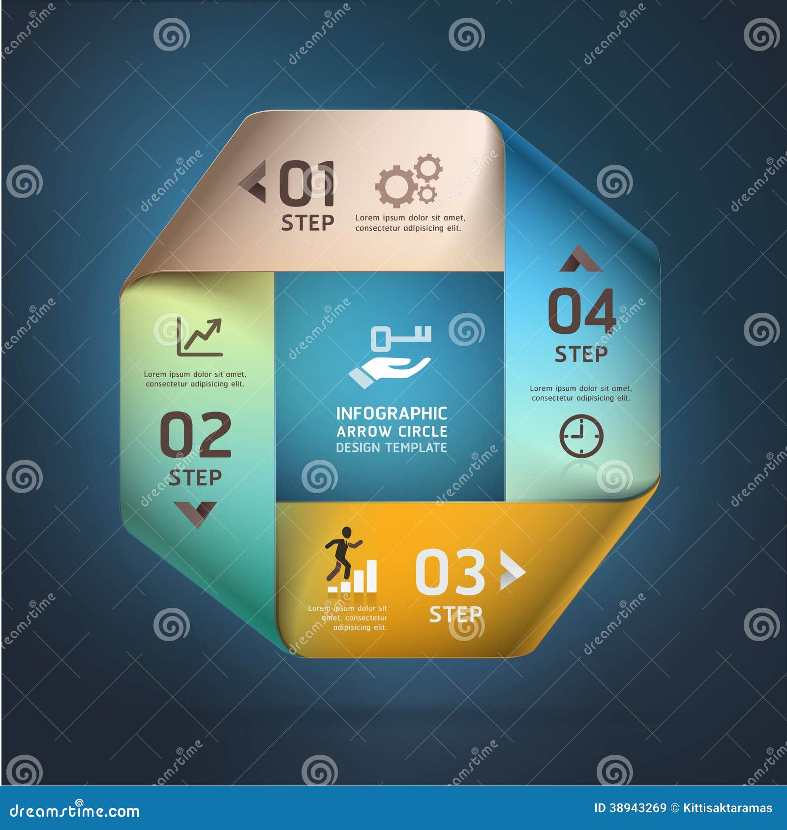 Modern Infinite Triangle Origami Number Banner. Vector Illustration ...