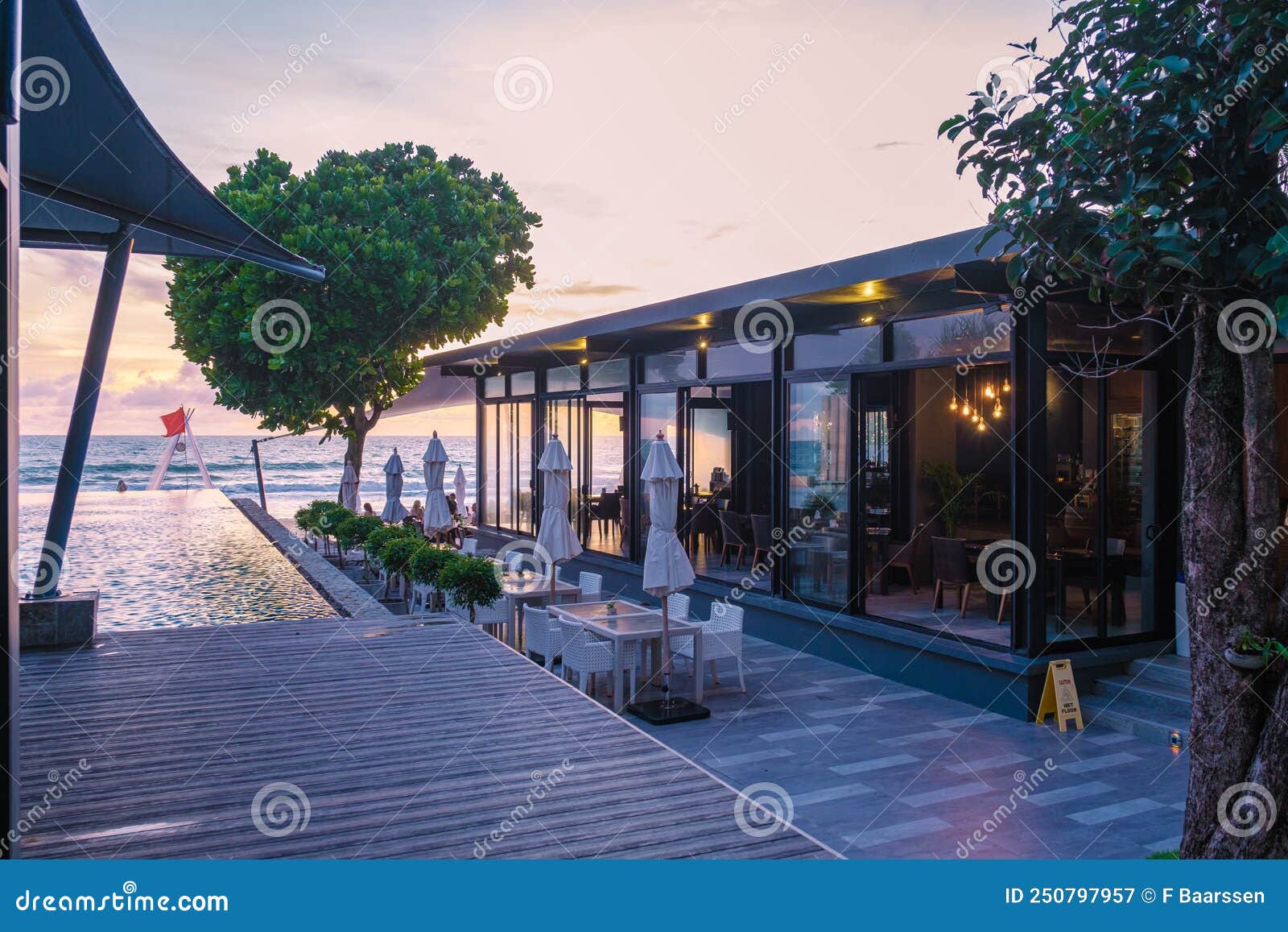 Modern Infinity Pool at the Beach Editorial Photography - Image of ...