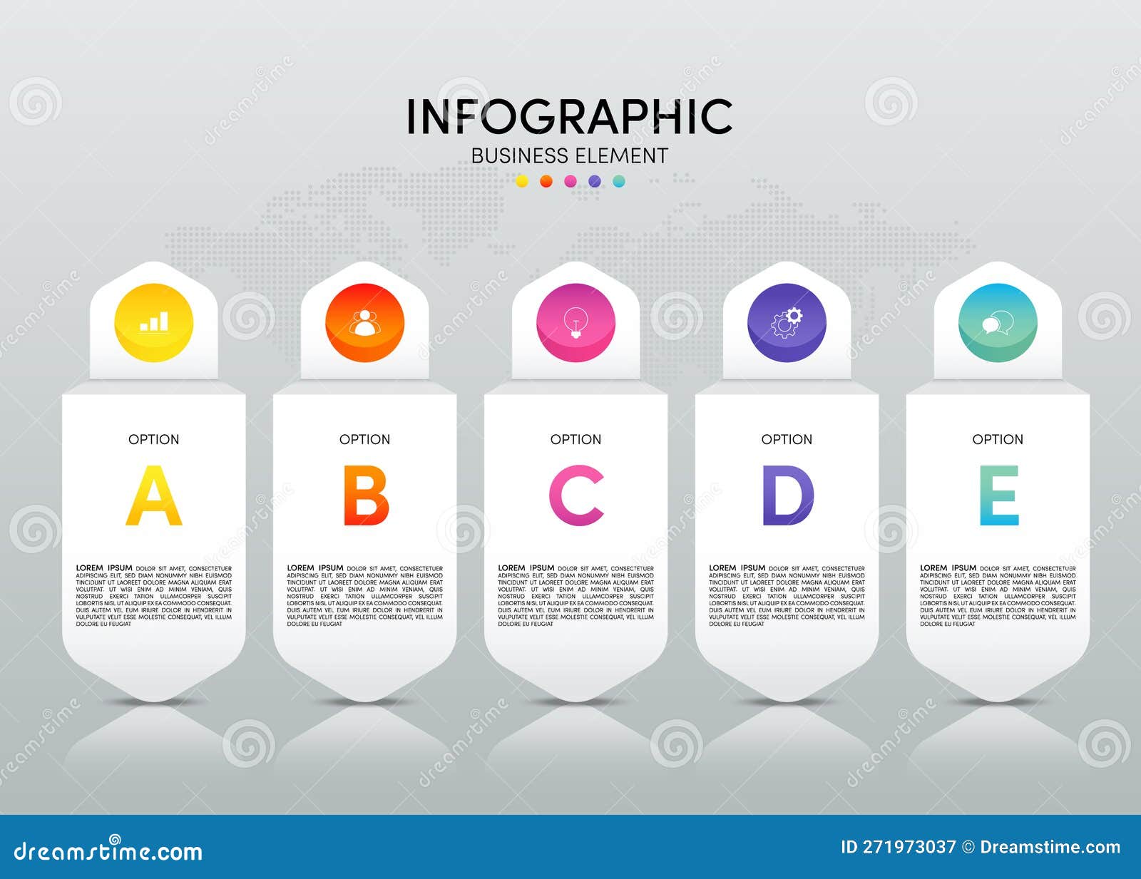 Modern Infographic Business Template and Data Visualization with 5 ...