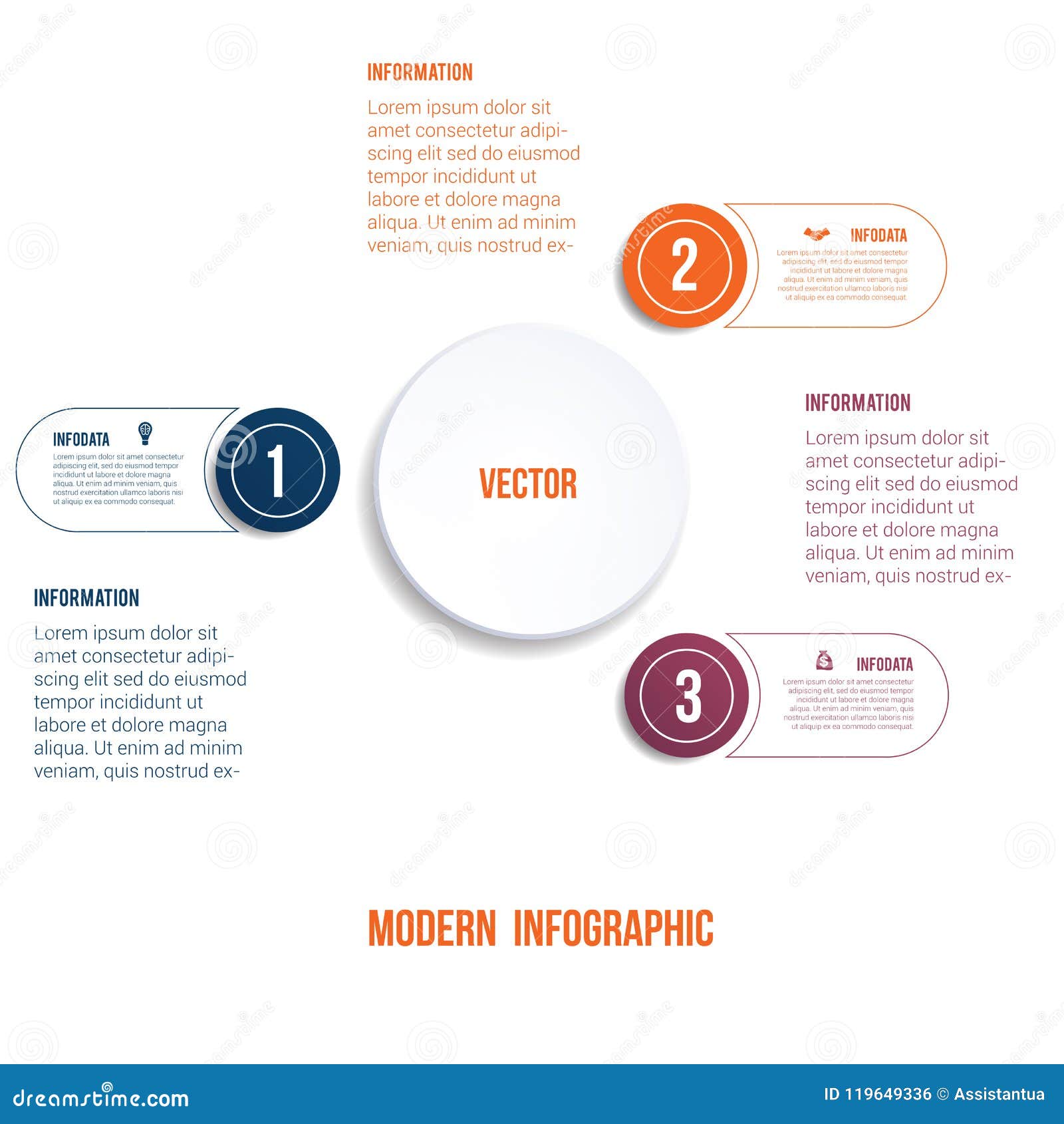 Modern Infographic. Chart Template for Presentation 3 Options Stock ...