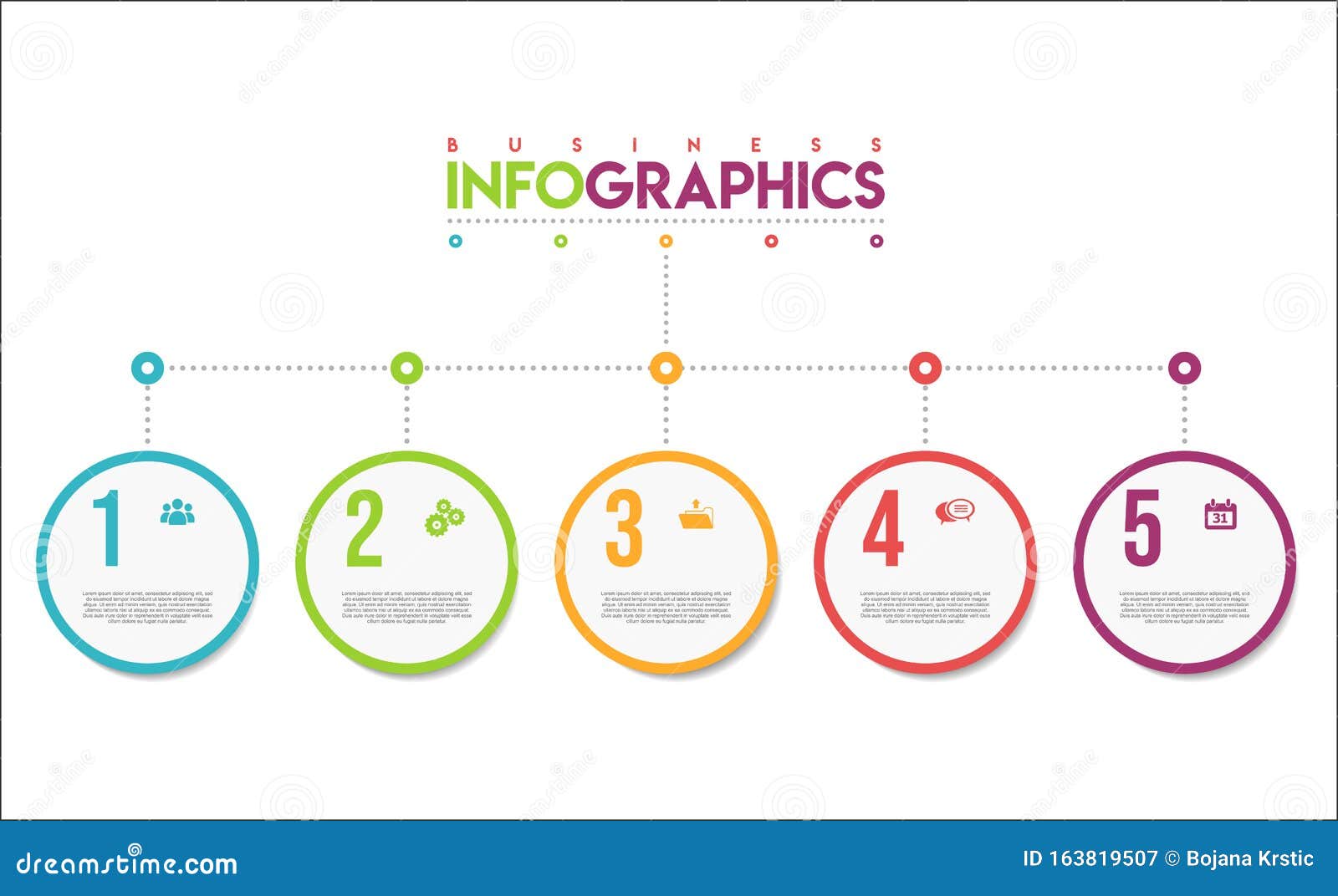 Modern Infographic Colorful Design Template Illustration Stock ...