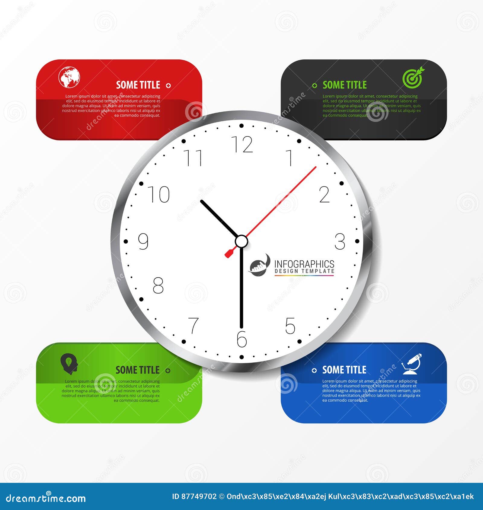 Modern Infographic Design Template. Creative Clock Stock Vector ...