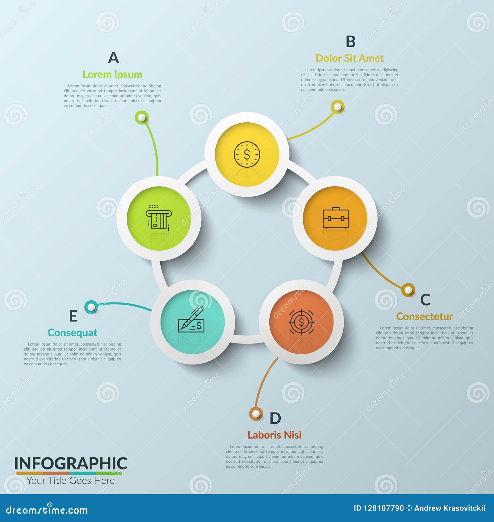 Modern Infographic Design Template Stock Vector - Illustration of five ...