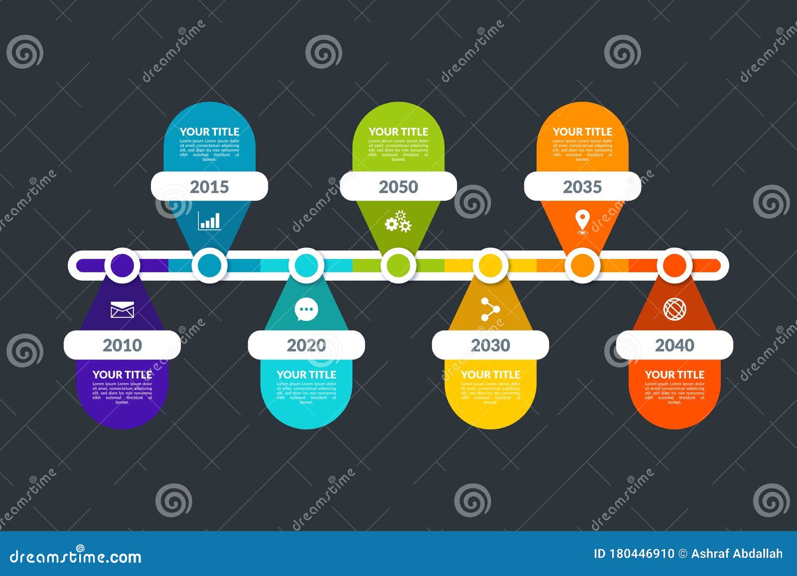 Timeline Infographic Tools Business Template, Can Be Used for ...