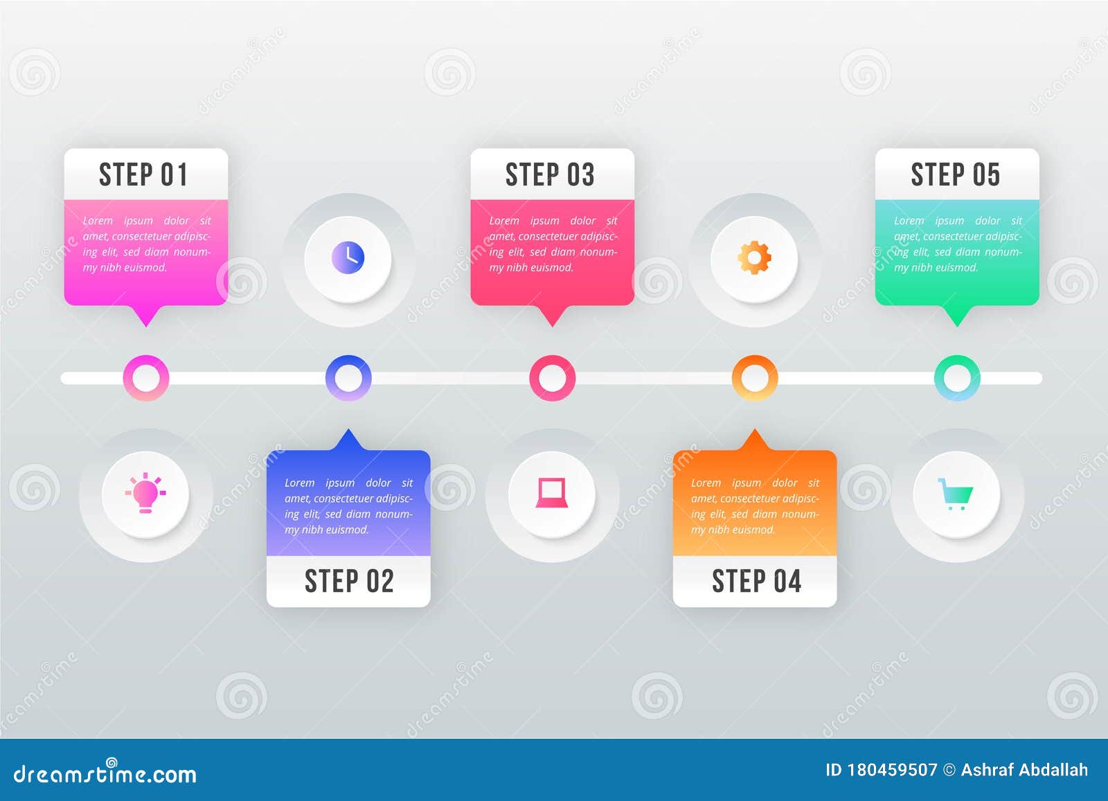 Timeline Infographic Tools Business Template, Can Be Used for ...