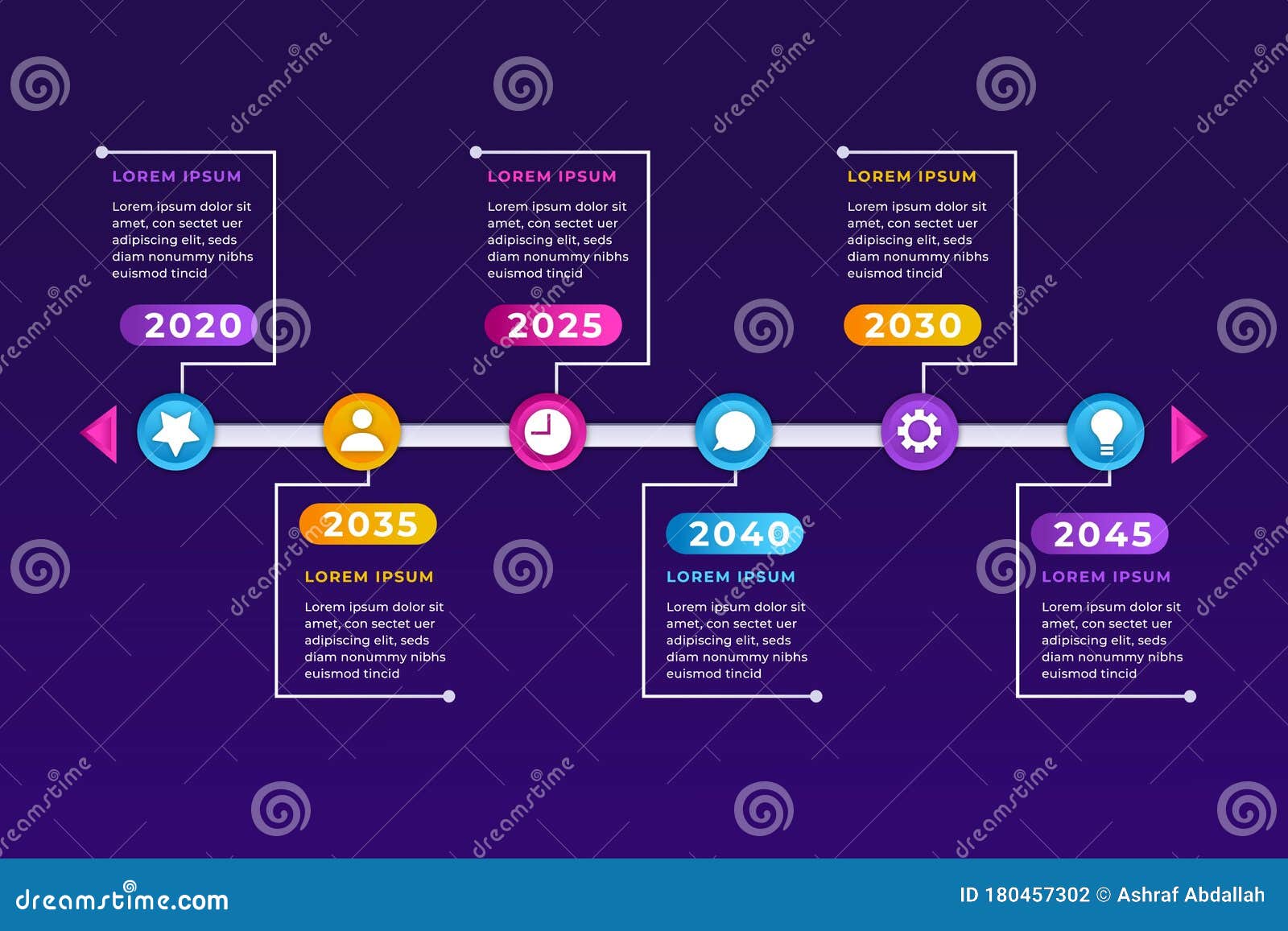 Timeline Infographic Tools Business Template, Can Be Used for ...