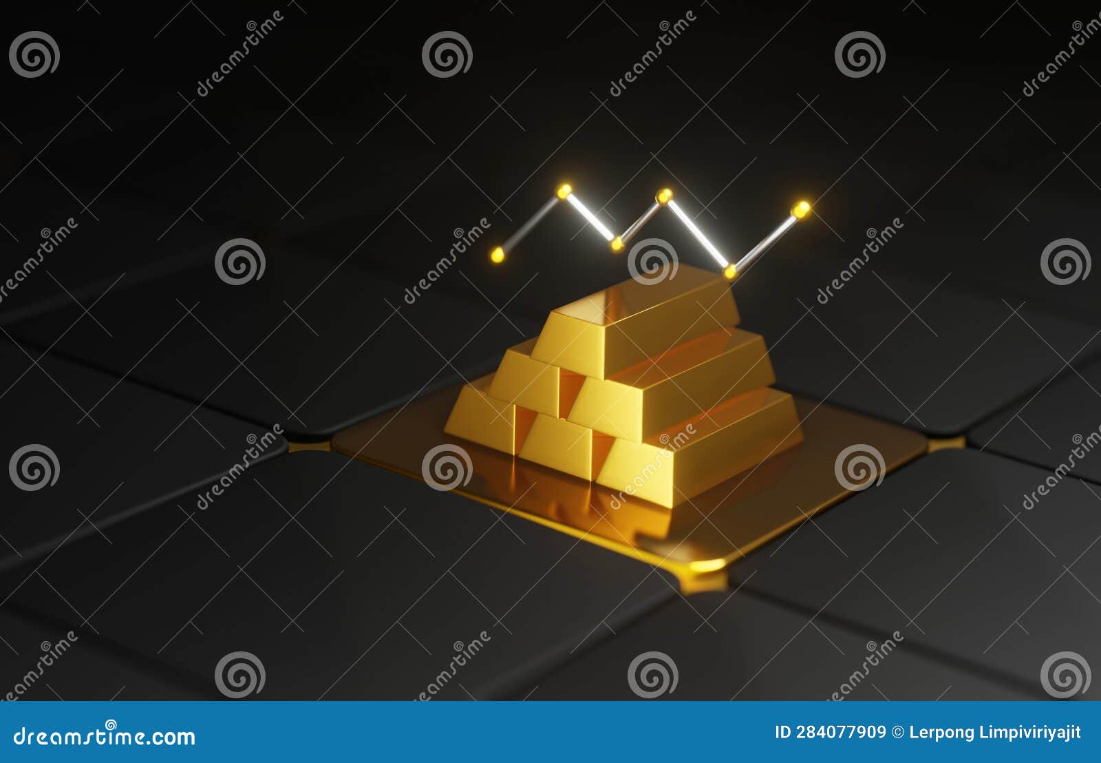 Modern Infographic of Financial Chart on Gold Bars - Data Visualization ...