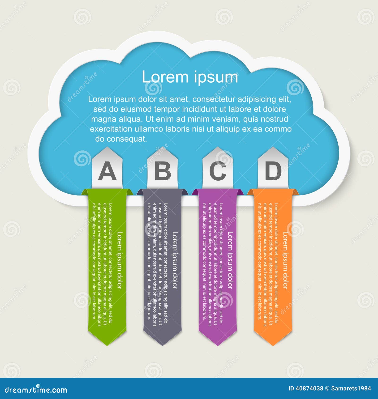 Modern Infographic. Idea Cloud Concept Stock Vector - Illustration of ...