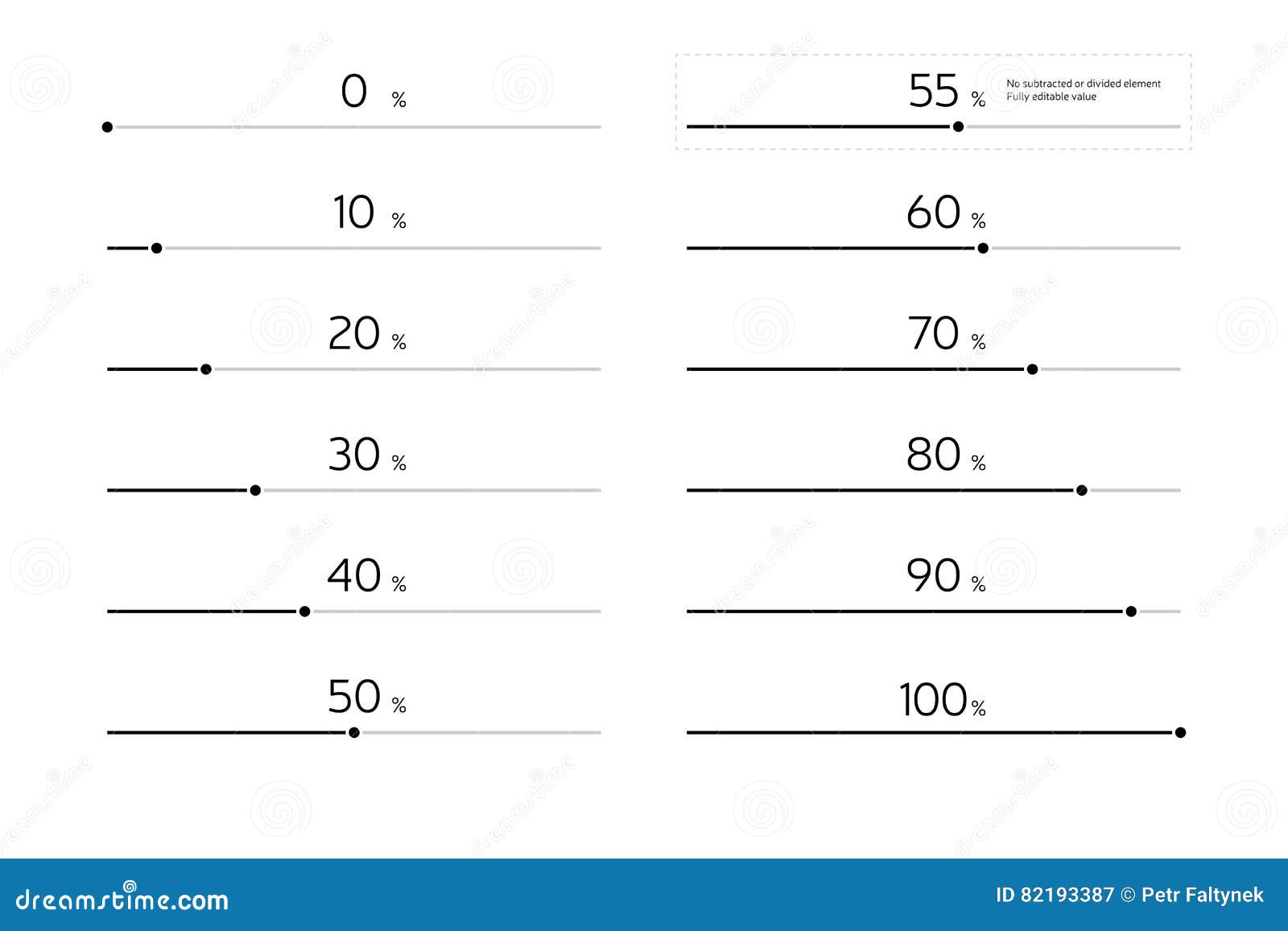 Modern Infographic Loading Bar Set - Black Stock Vector - Illustration ...