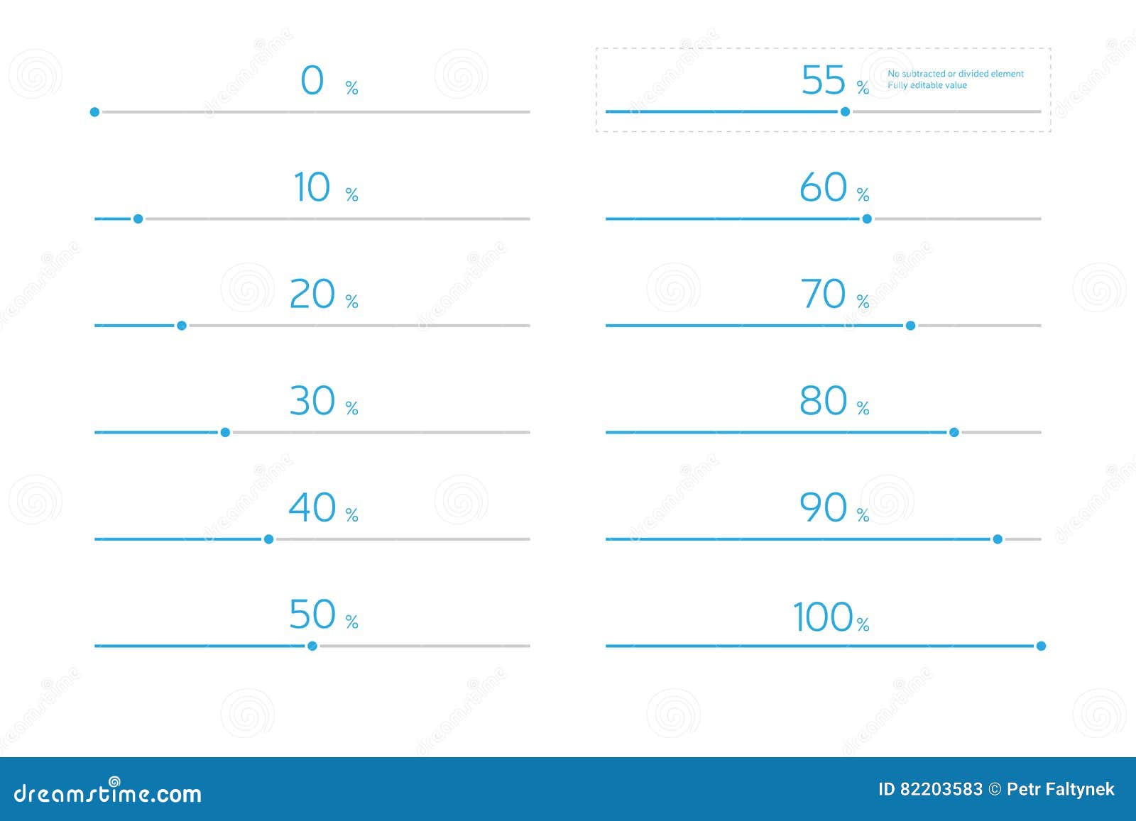 Modern Infographic Loading Bar Set - Sky Blue Cartoon Vector ...