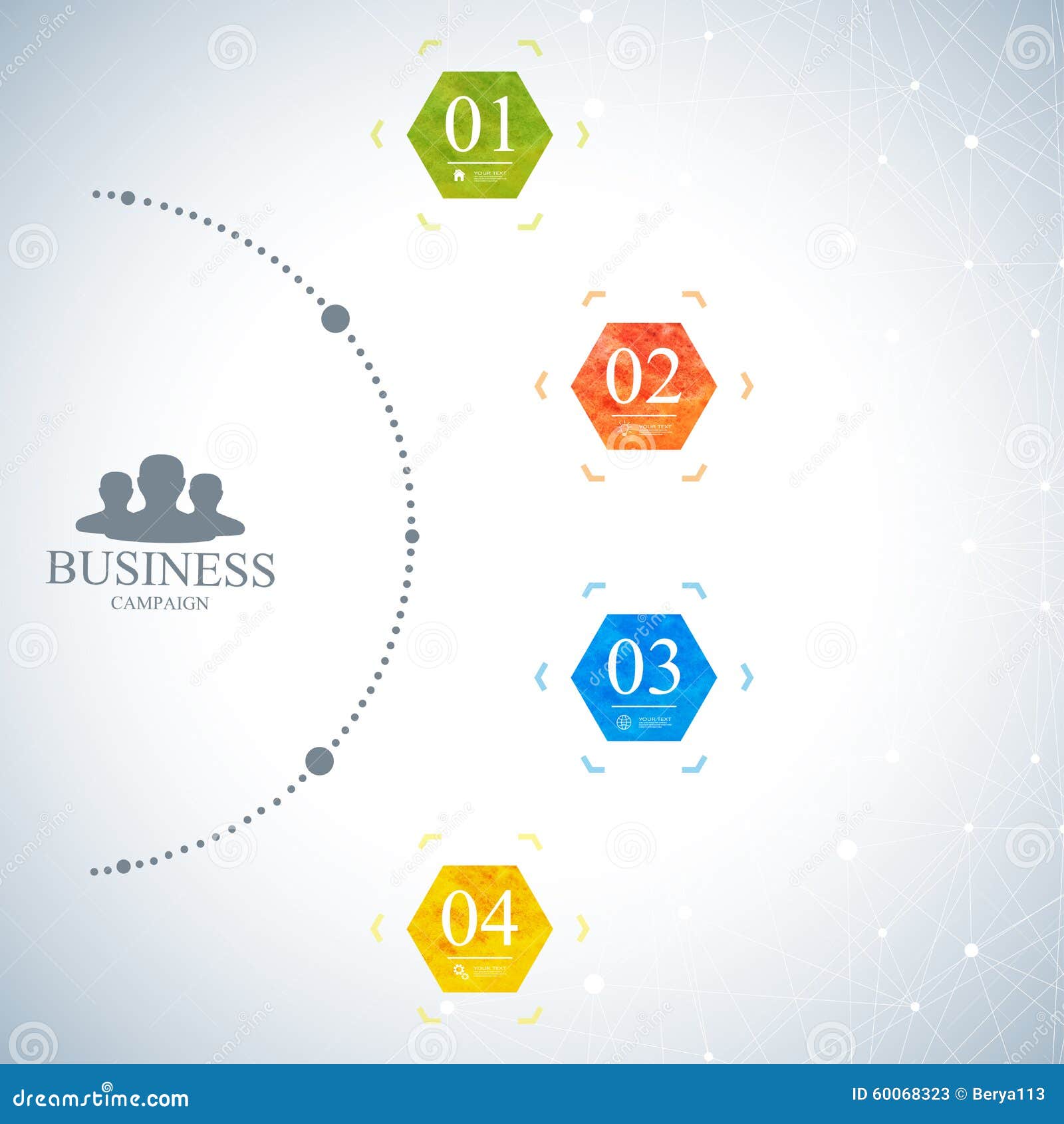 Modern Infographic Network Template . Business Concept with 4 Options ...