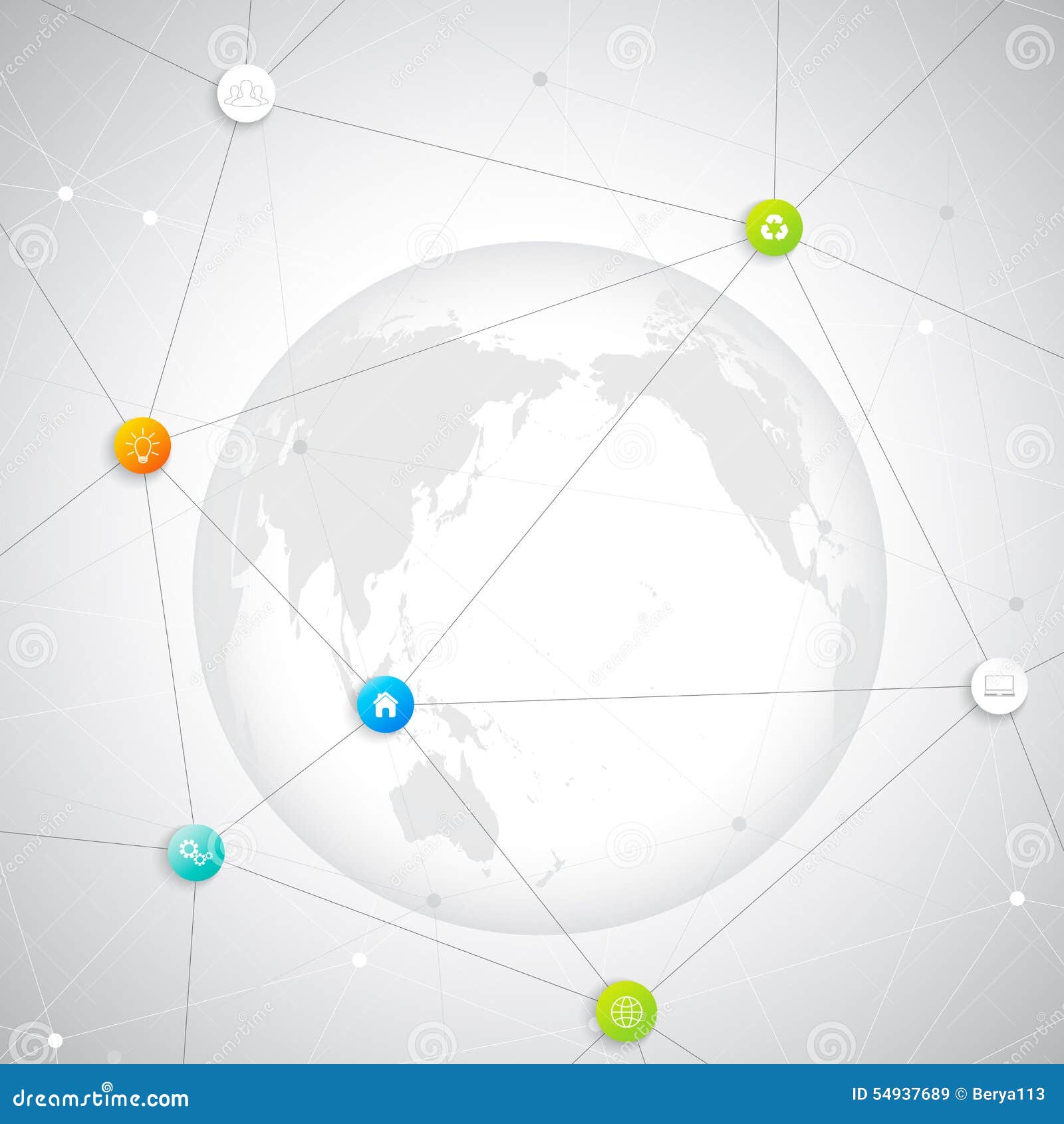 Modern Infographic Network Template. Can Be Used Stock Illustration ...