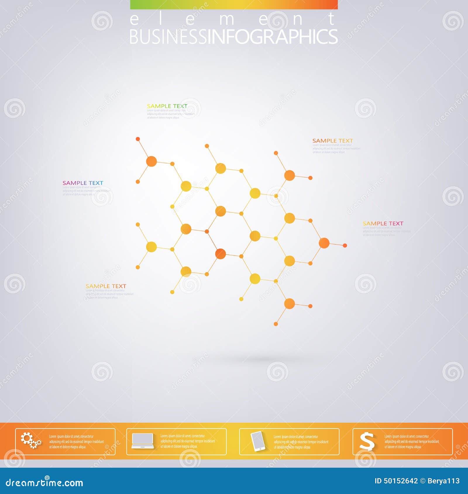 Modern Infographic Network Template with Place for Stock Vector ...