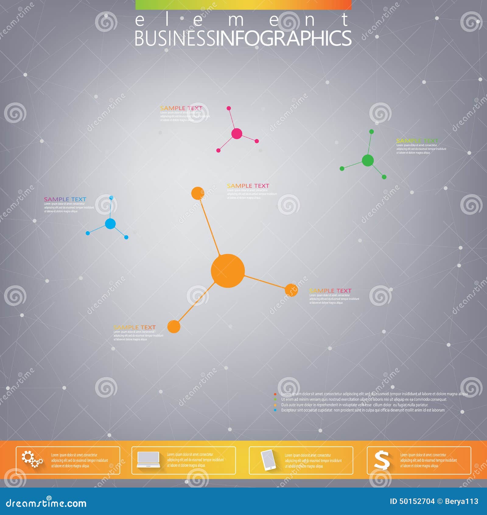 Modern Infographic Network Template with Place for Stock Vector ...