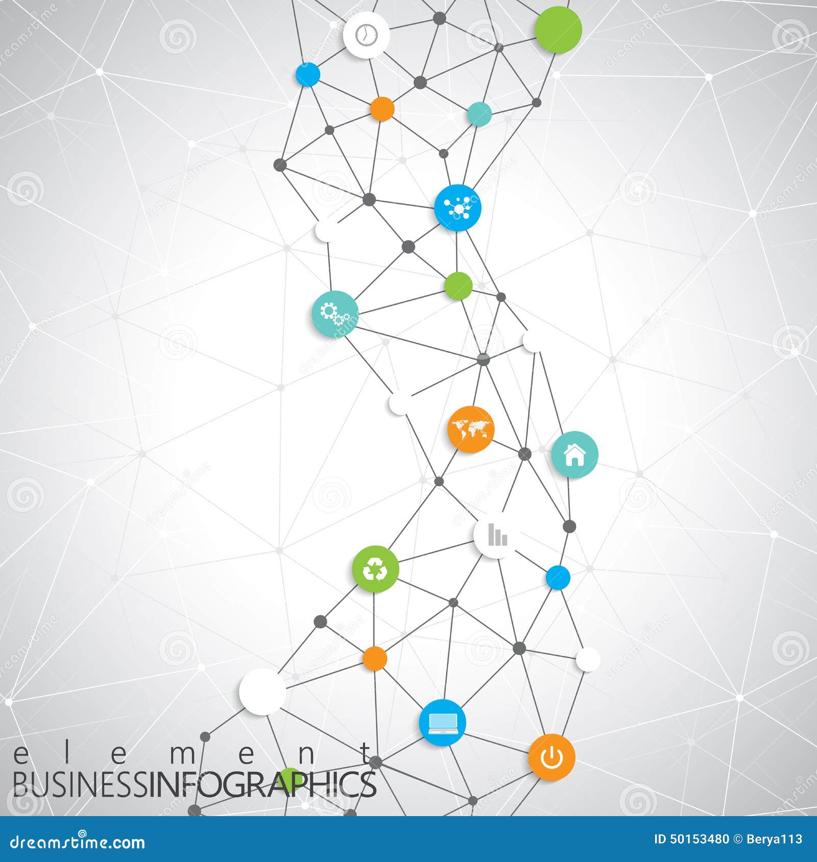 Modern Infographic Network Template with Place for Stock Vector ...