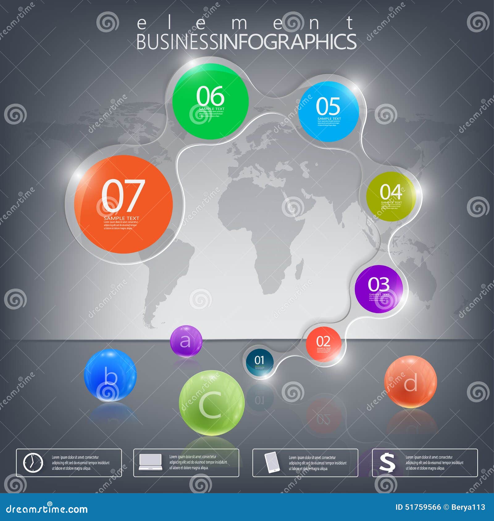 Modern Infographic Network Template with Place for Stock Vector ...