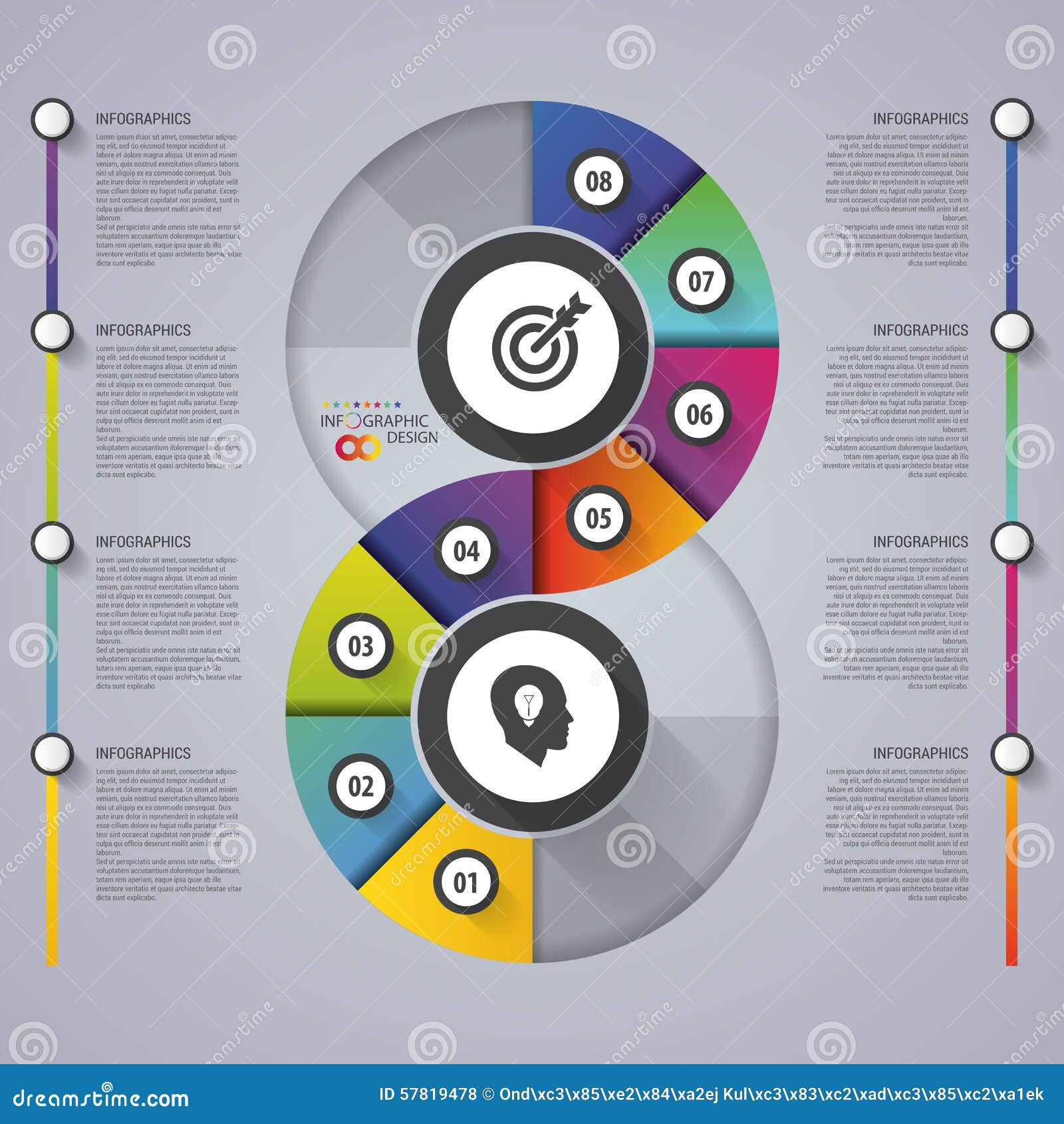 Modern Infographic Option Banner. Abstract Round Infinity. Design ...