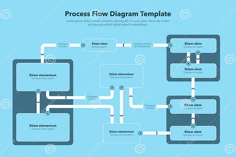 Modern Infographic for Process Flow Diagram - Blue Version Stock Vector ...