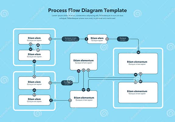 Modern Infographic for Process Flow Diagram - Blue Version Stock Vector ...