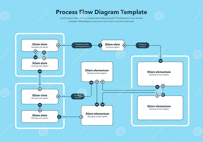 Modern Infographic for Process Flow Diagram - Blue Version Stock Vector ...