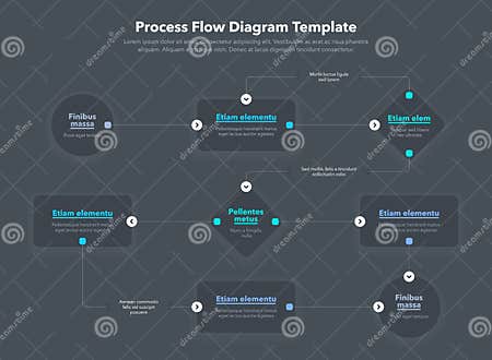 Modern Infographic for Process Flow Diagram - Dark Version Stock Vector ...