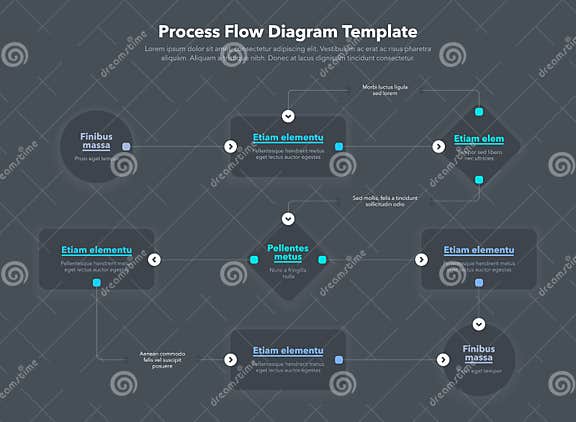 Modern Infographic for Process Flow Diagram - Dark Version Stock Vector ...
