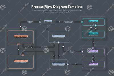 Modern Infographic for Process Flow Diagram - Dark Version Stock Vector ...