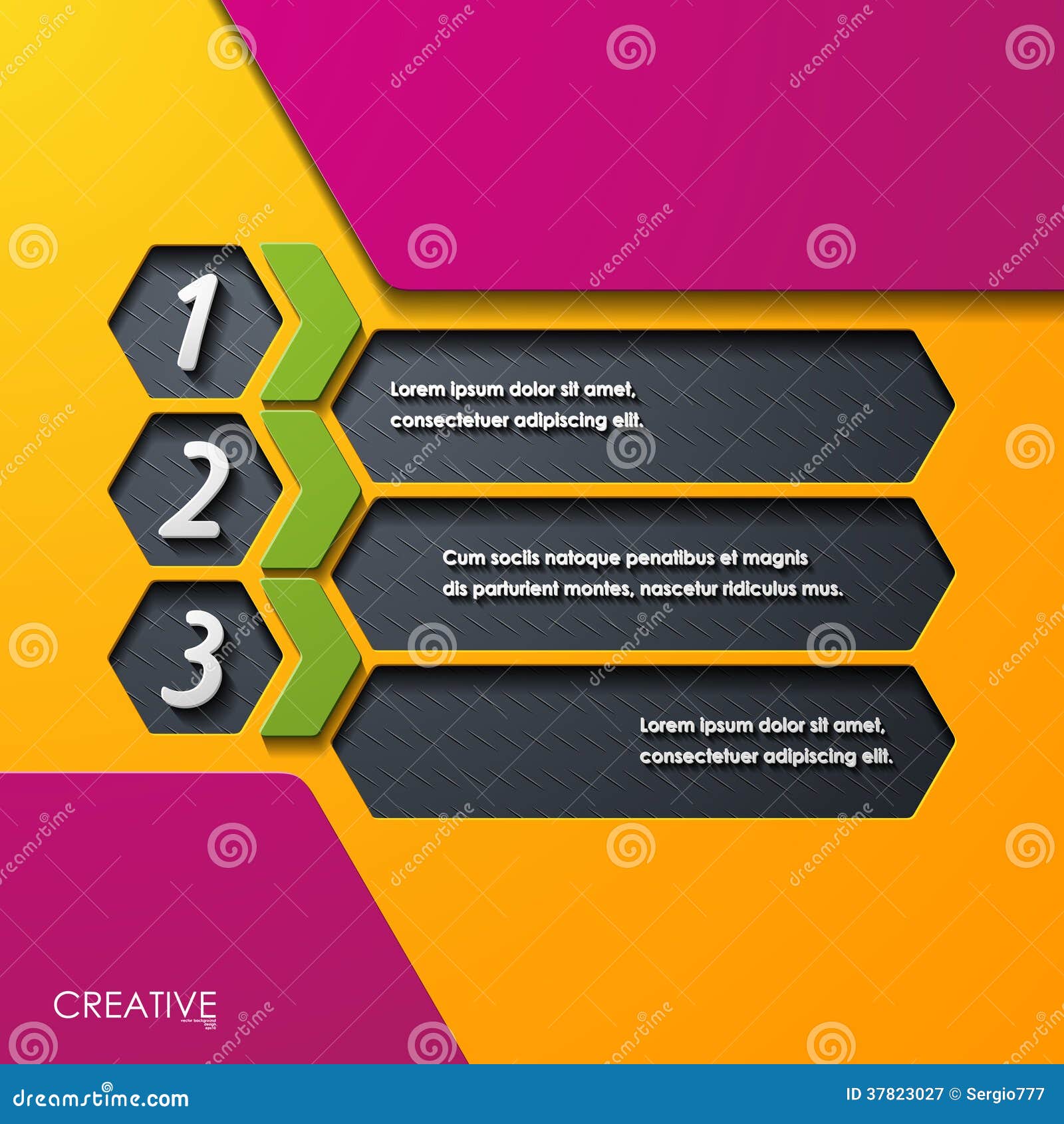 Infographic With Realistic Metallic Texture. Vector In High Quality ...