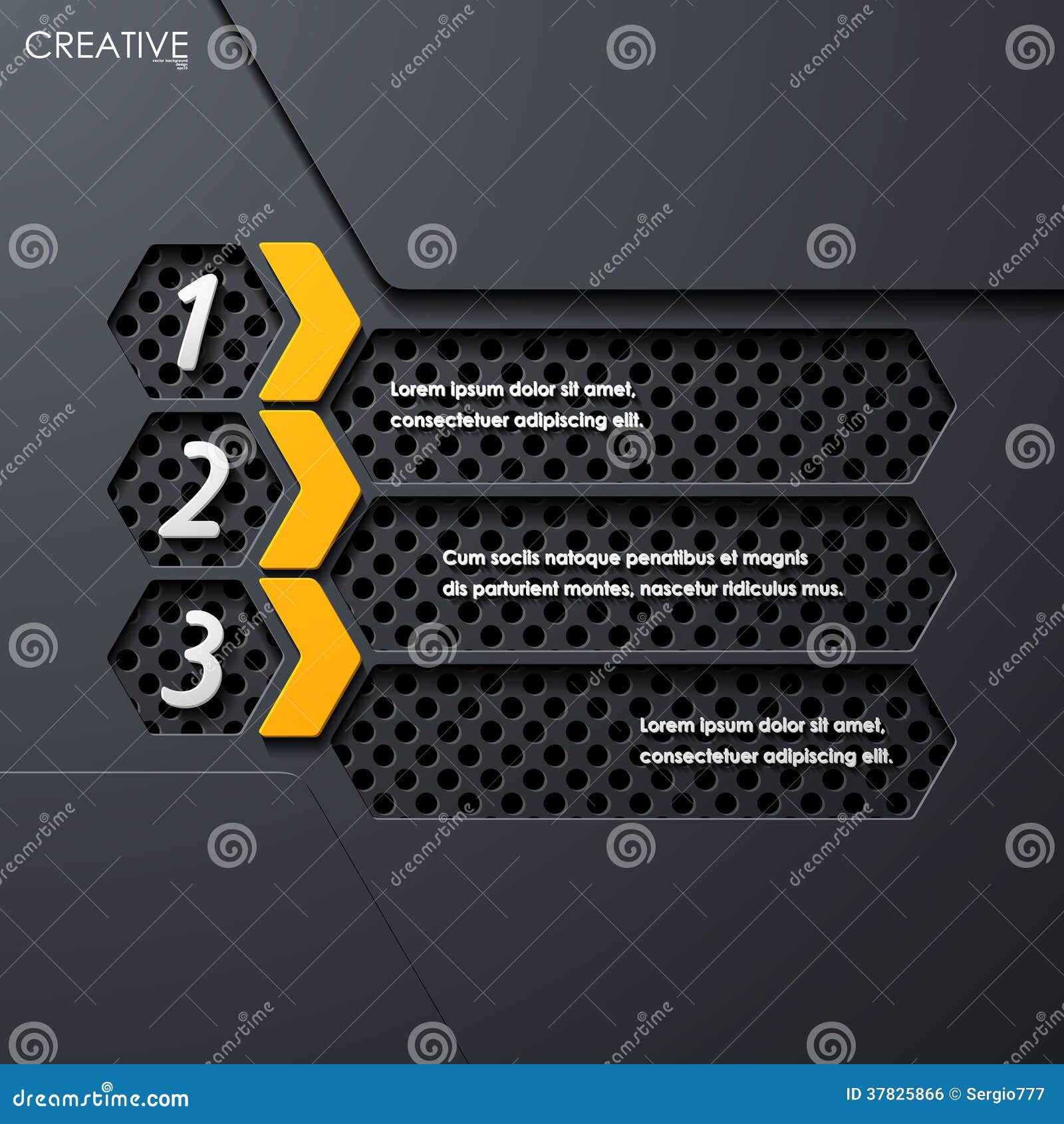 Infographic With Realistic Metallic Texture. Vector In High Quality ...