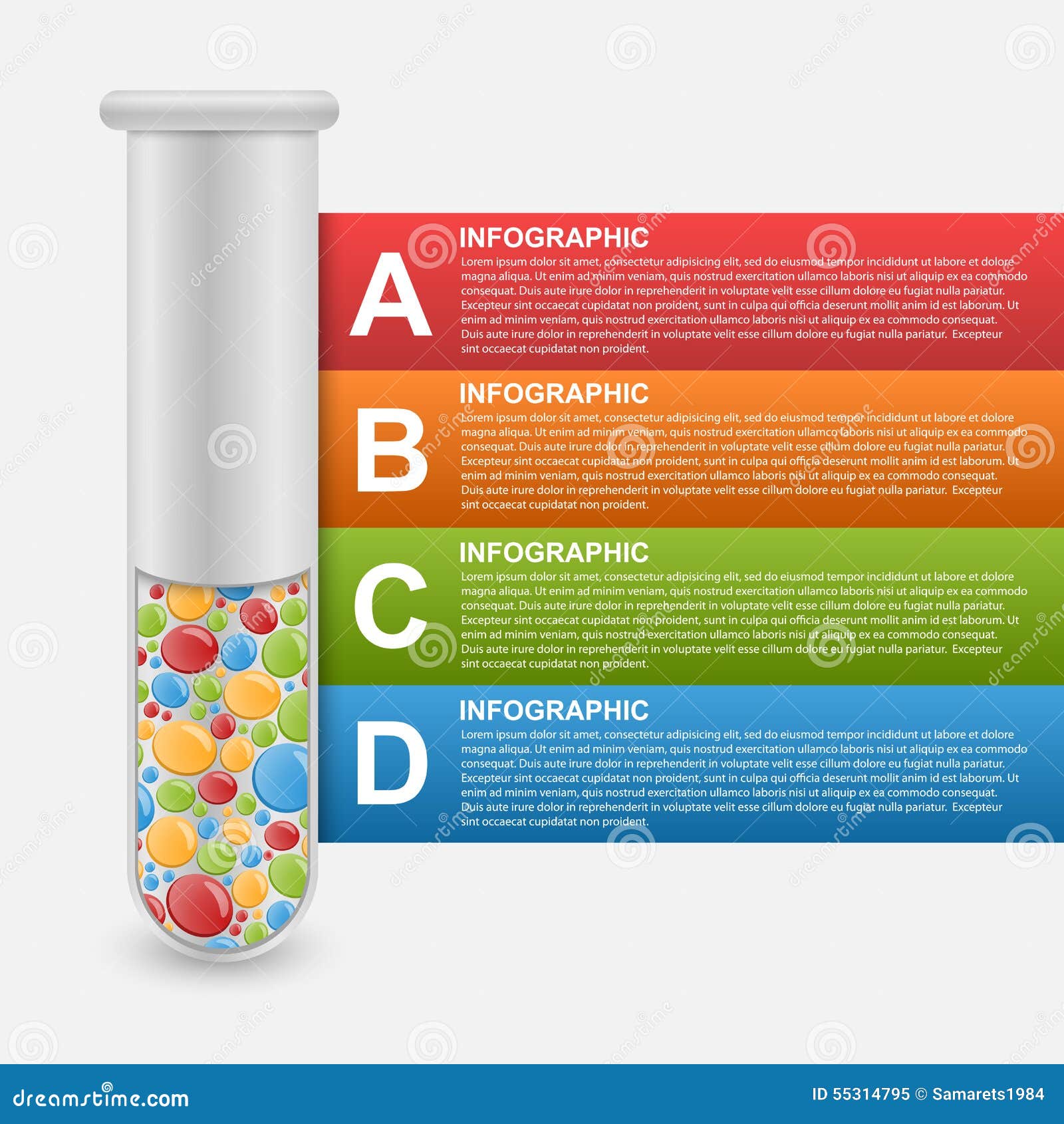 Modern Infographic on Science and Medicine in the Form of Test Tubes ...