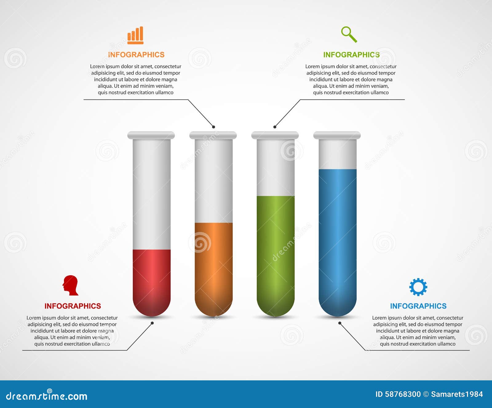 Modern Infographic on Science and Medicine in the Form of Test Tubes ...