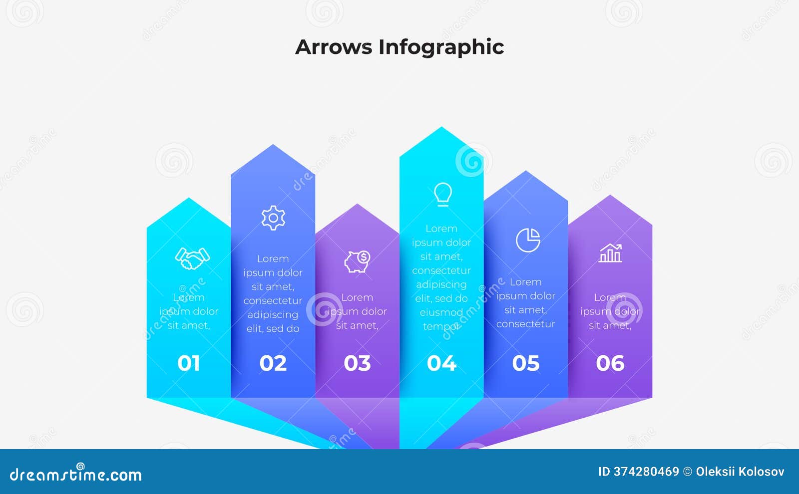 Vertical Arrows Signifying Growth On Blue Shopping Cart Vector ...