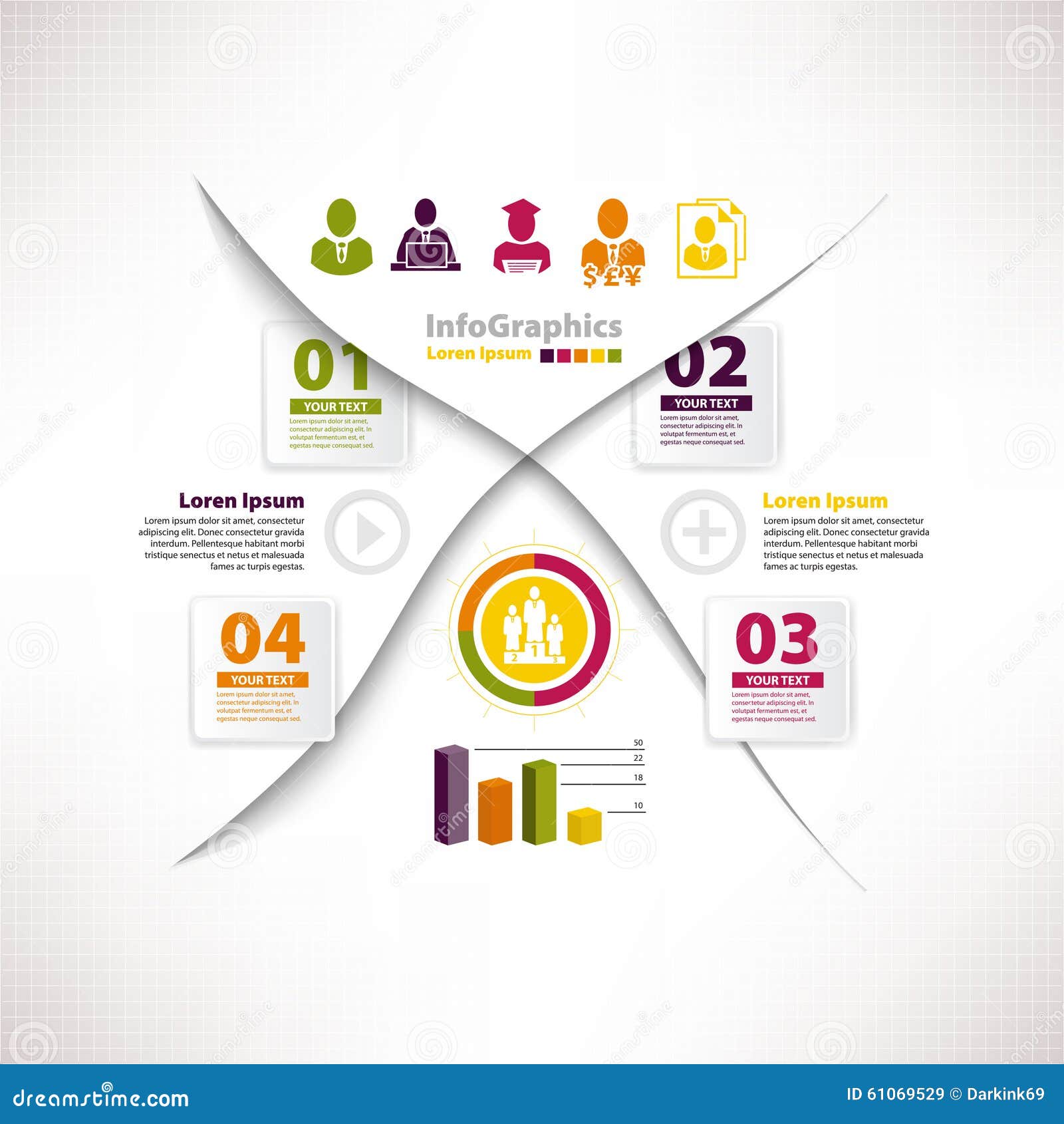 Modern Infographic Template for Business Design with Divide Stock ...