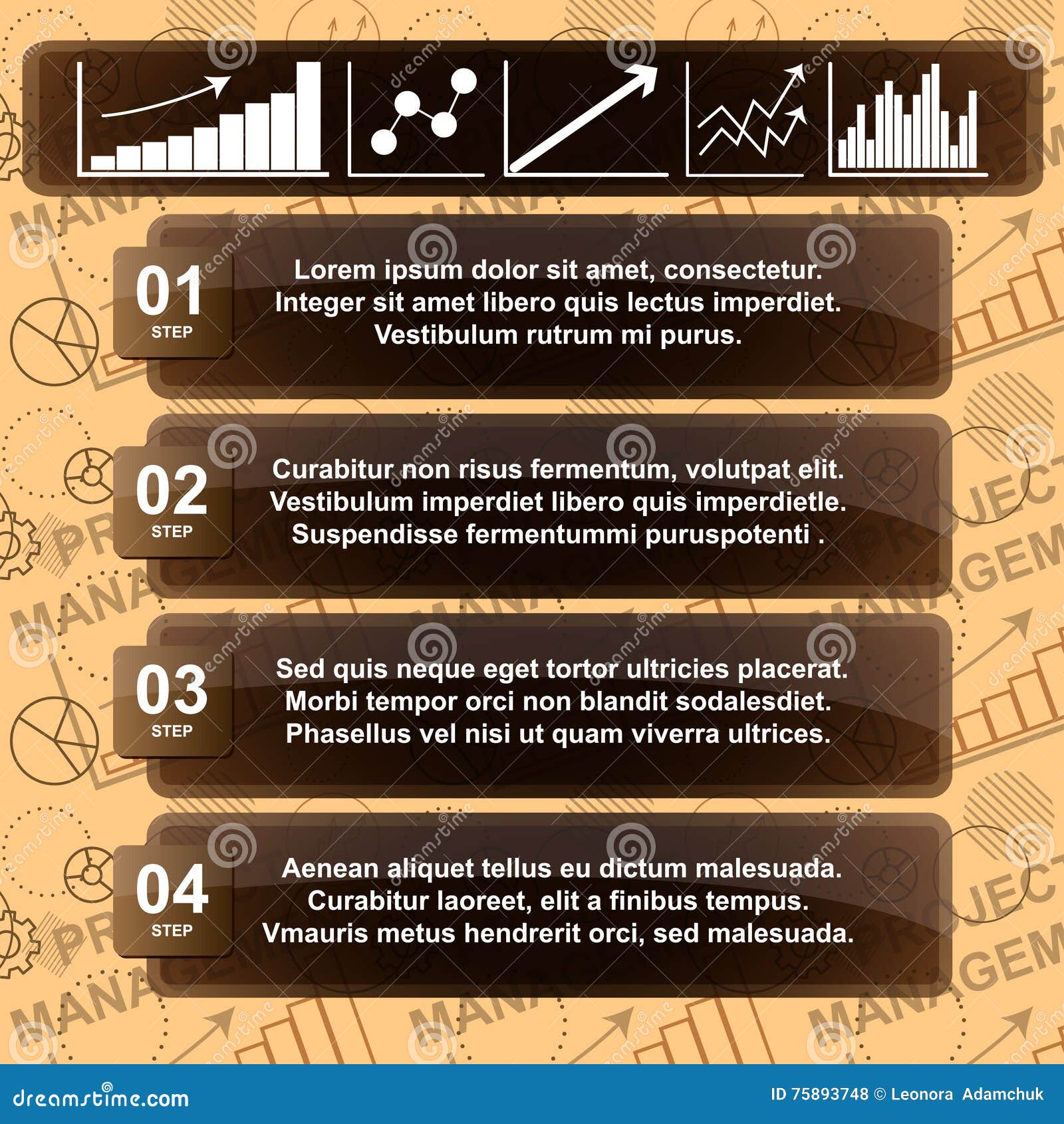 Modern Infographic Template with Charts and Space for Text. Vector ...