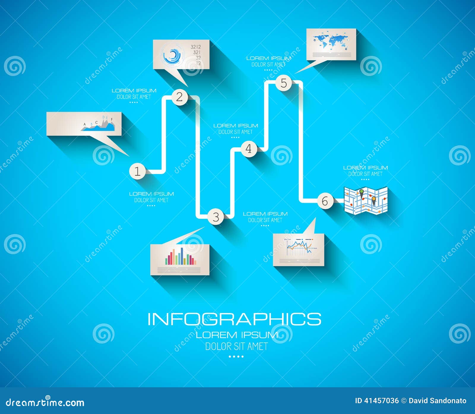 Modern Infographic Template with Flat UI Style. Stock Vector ...