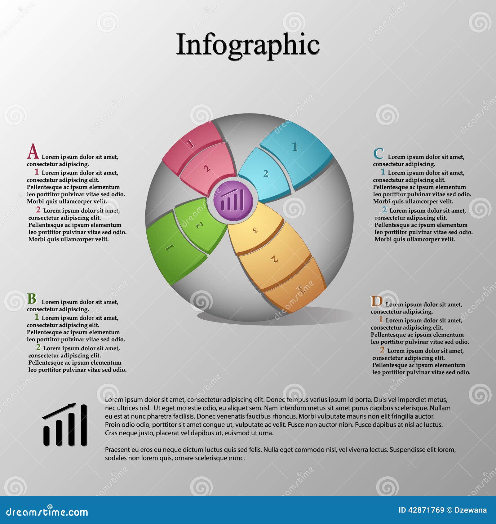 Modern Infographic Template with Sphere Stock Vector - Illustration of ...