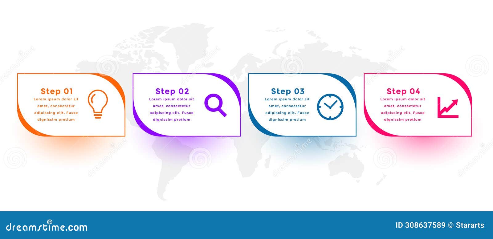 Modern Infographic Timeline Chart Template with Step-by-step Process ...