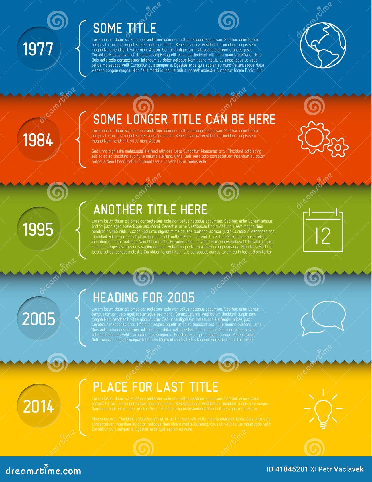 Timeline Report Template. Color Shadow Scheme, Diagram. Cartoon Vector ...