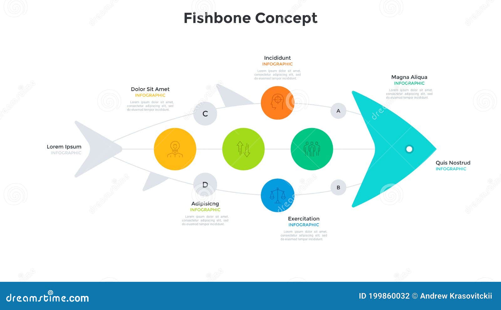 Fishbone Chart Diagram Infographic Template For Business, Presentation ...