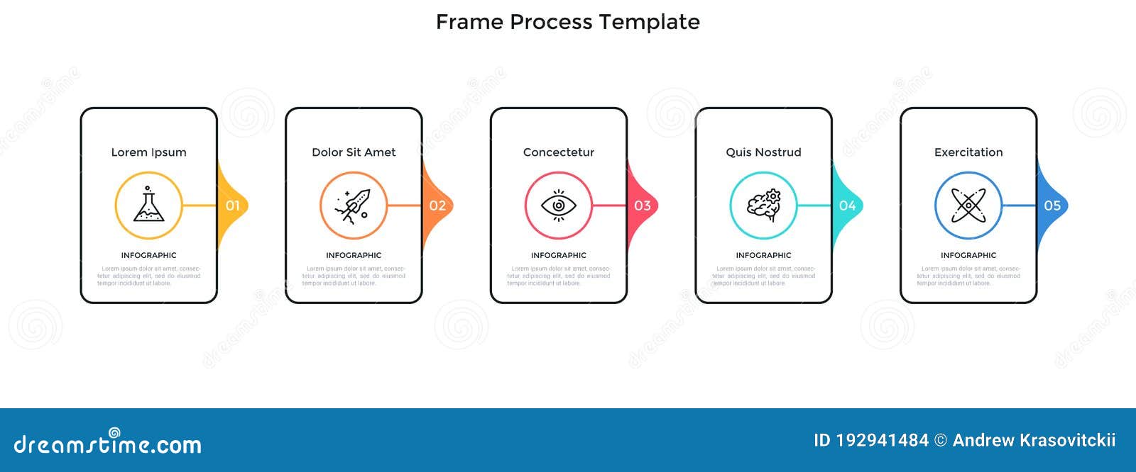 Five Rectangular Elements With Year Indication Inside Successively ...