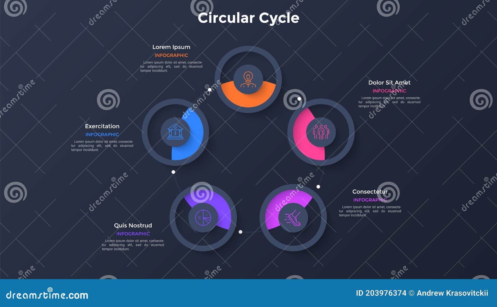 Modern Infographic Vector Template Stock Vector - Illustration of ...
