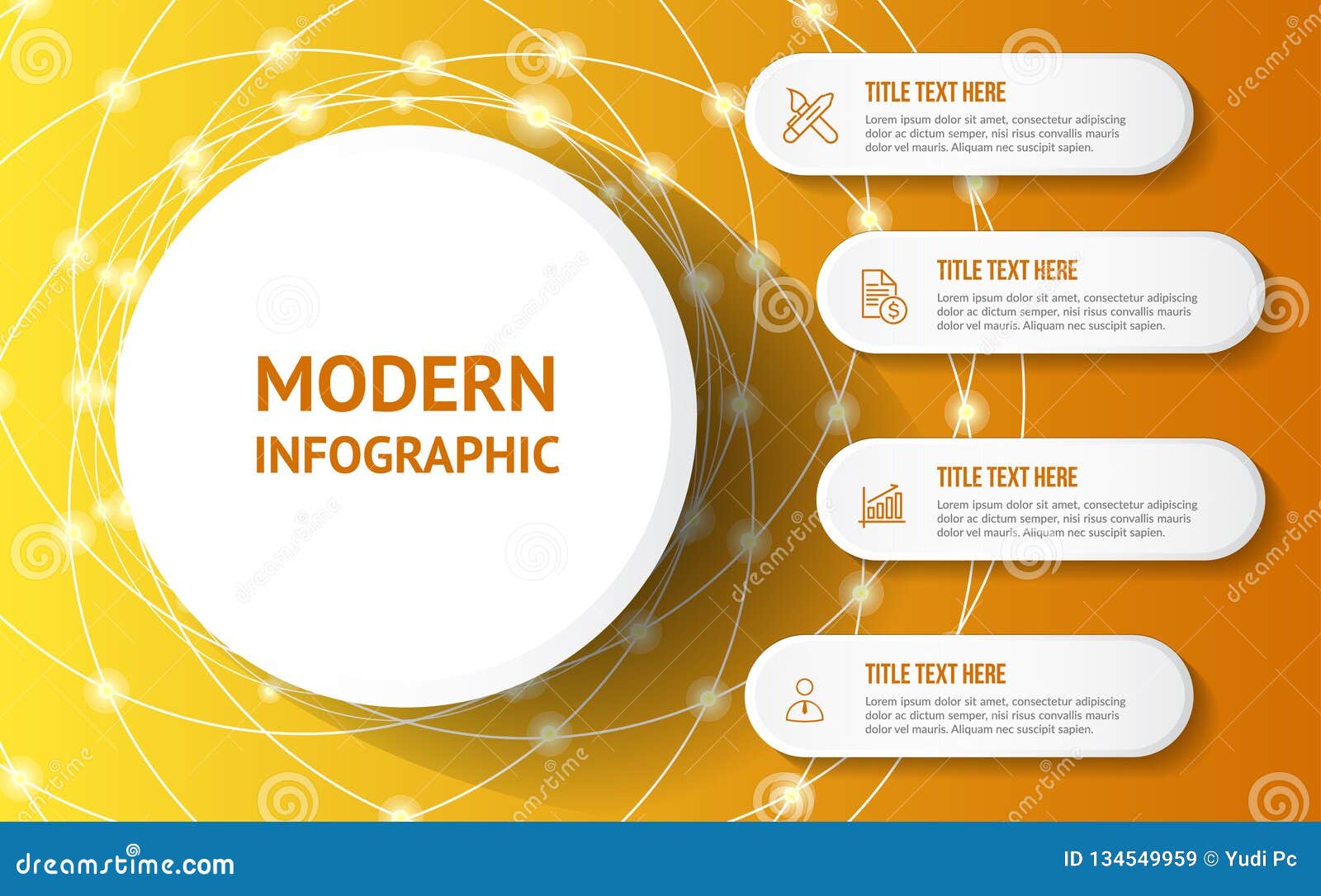 Modern Infographic with Yellow Background Stock Vector - Illustration ...