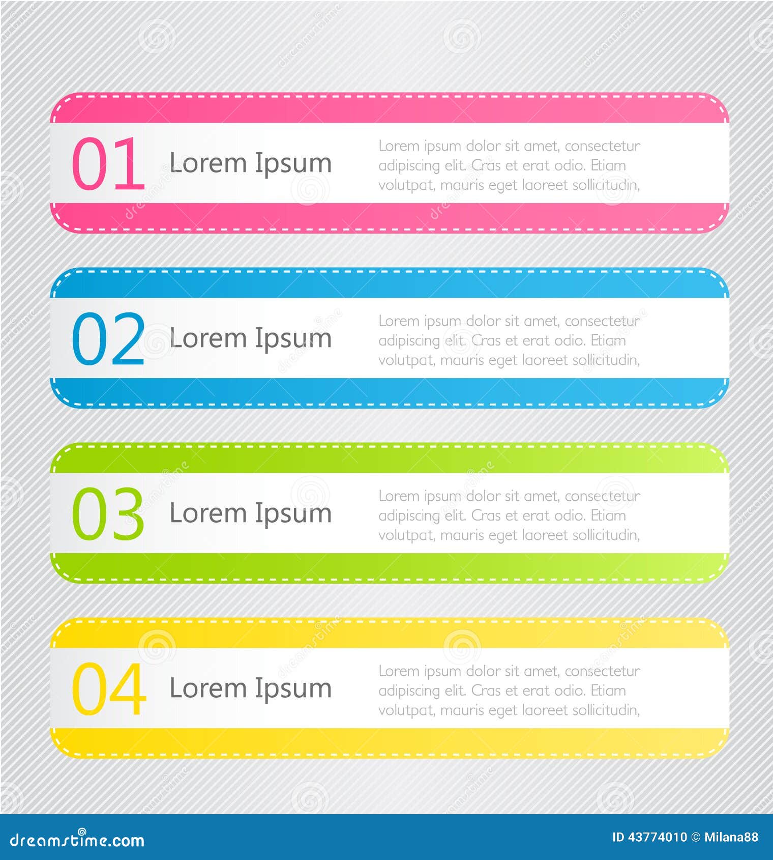 Modern Infographics Colorful Stickers Design Template with Shadow Stock ...