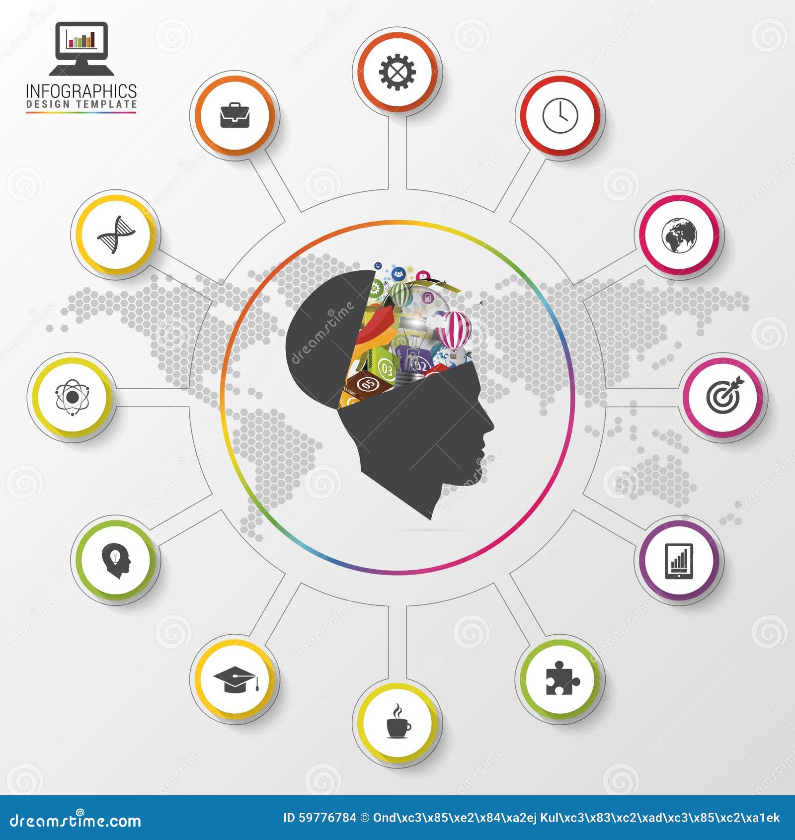 Modern Infographics. Creative Mind. Colorful Design Template Stock ...