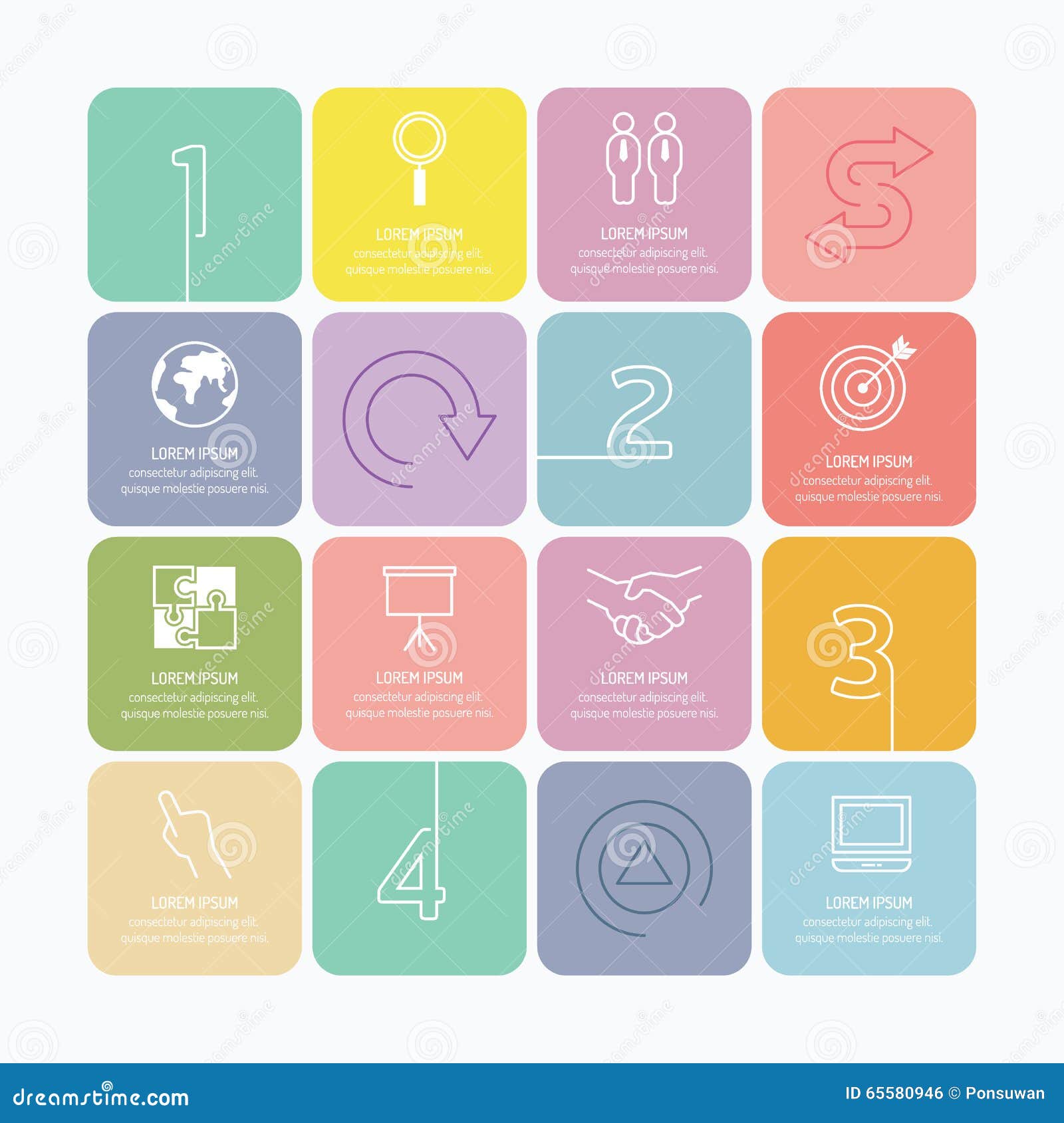 World Map Mono Color High Detail Separated All Countries Cartoon Vector ...