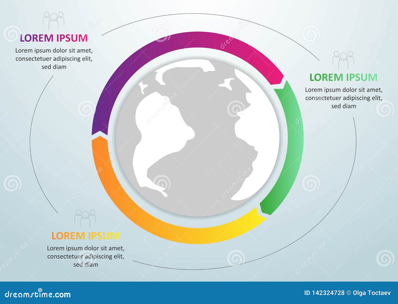 Modern Infographics Global Template for 3 Options. Vector. Can Be Used ...