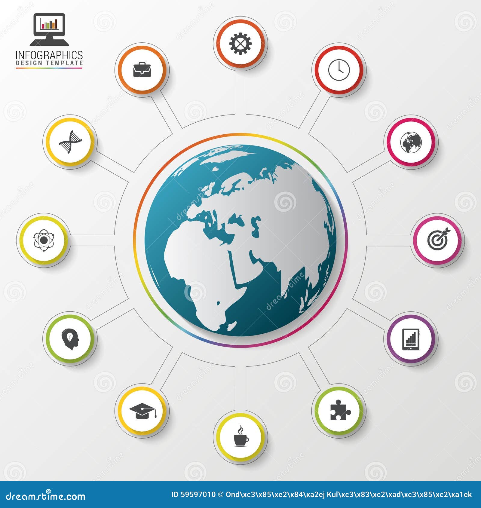 Modern Infographics Global Template. Vector Illustration Stock Vector ...