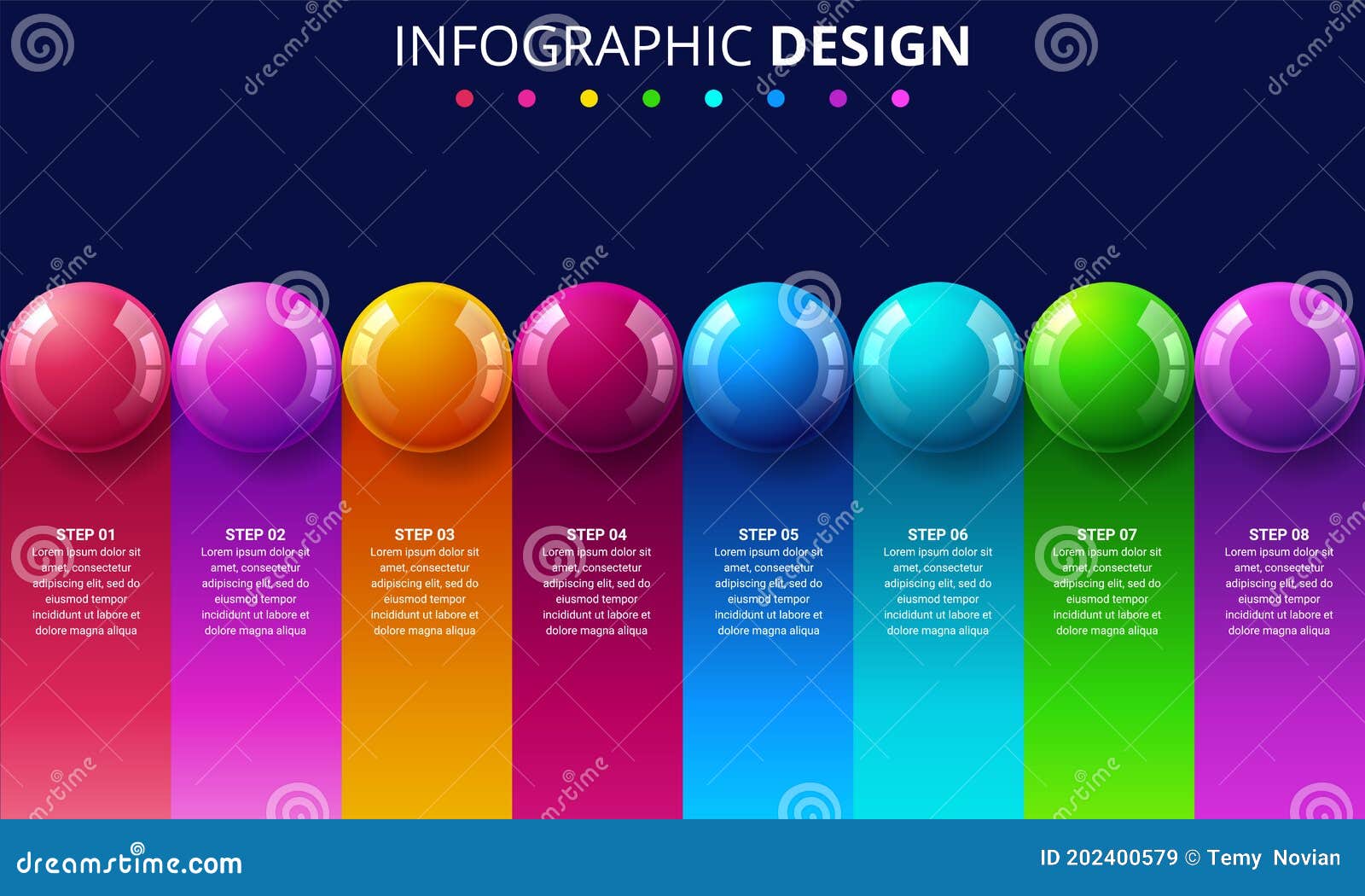 3D Spheres Infographics Template Vector Illustration | CartoonDealer ...