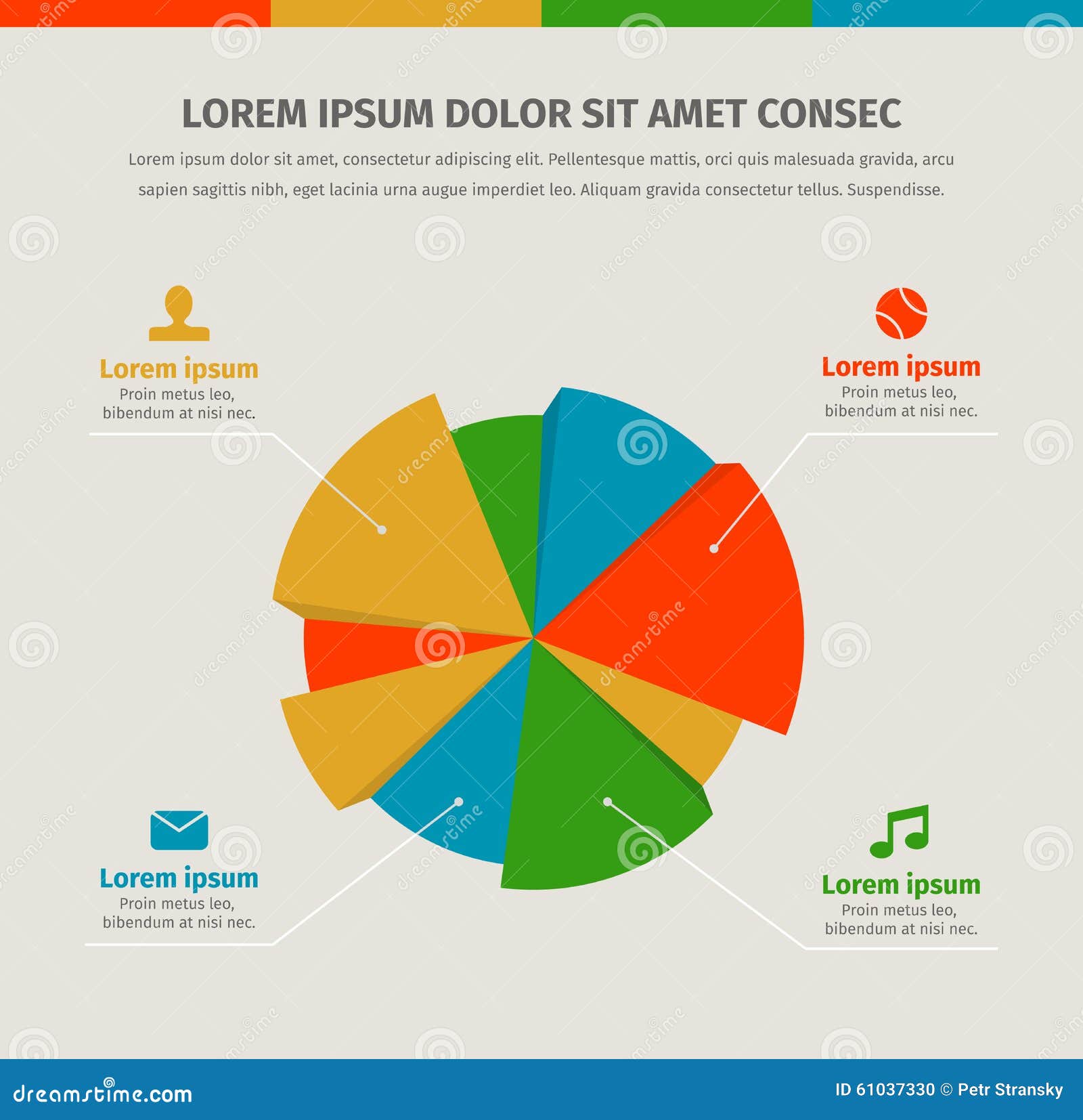 Modern Infographics in a Pie Chart for Web or Stock Vector ...