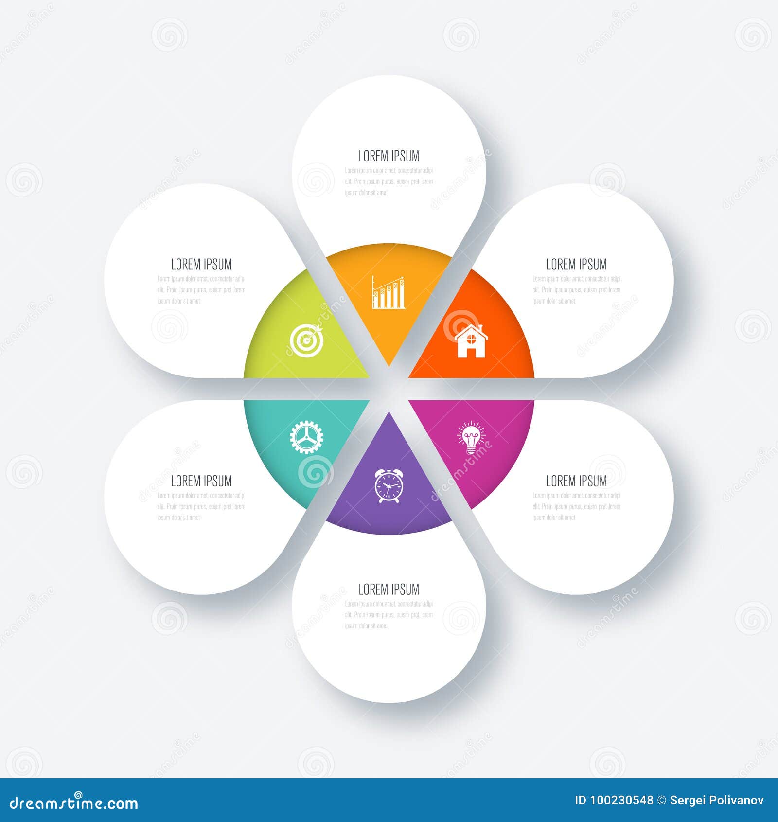 Modern Infographics Six Circle Process Template Stock Vector ...